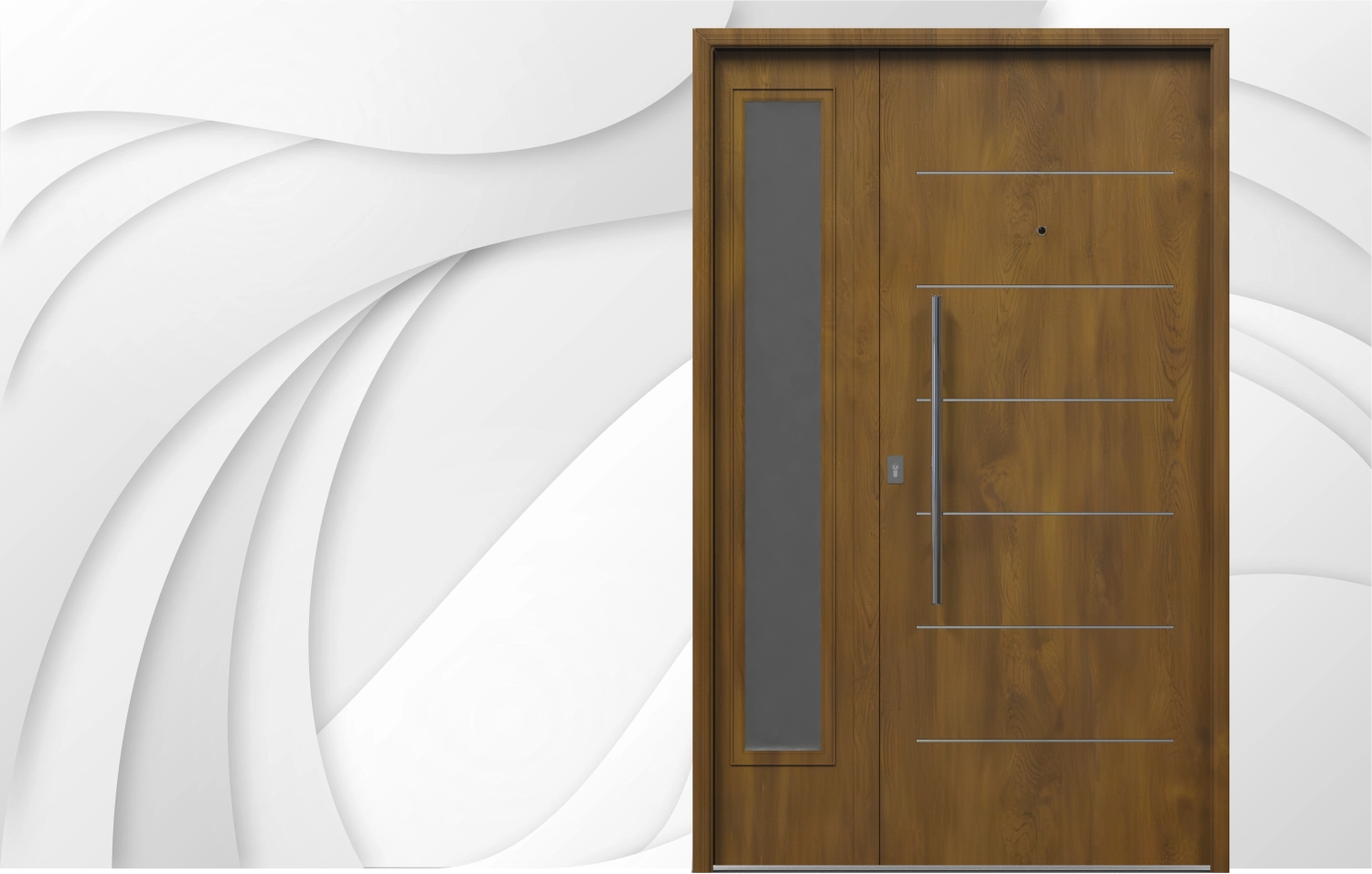 Puerta Exterior de Acero Roble con Postigo Fijo 56 Imperia Pavir ...