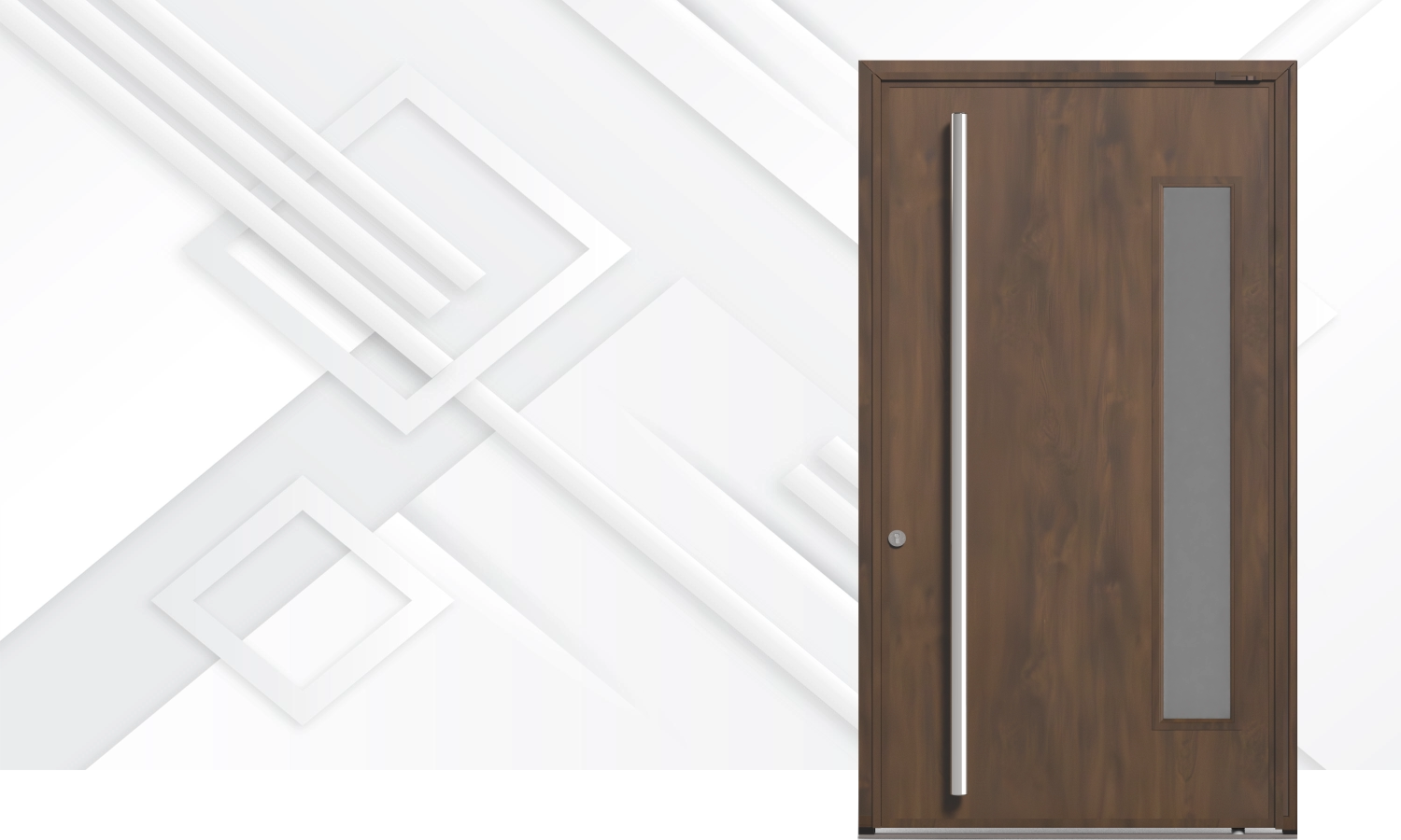 Puerta Exterior de Acero Caoba con Postigo Fijo – Nuevo